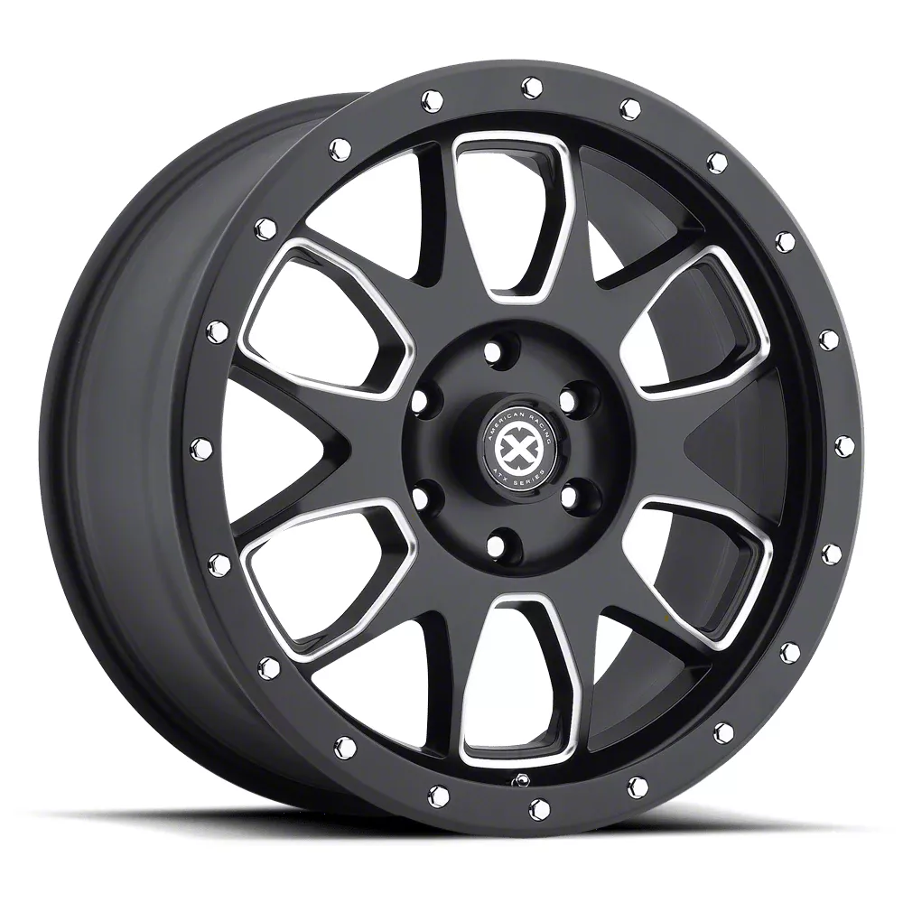 ATX Series Sierra 1500 AX196 Satin Black with Milled Accents 6-Lug ...