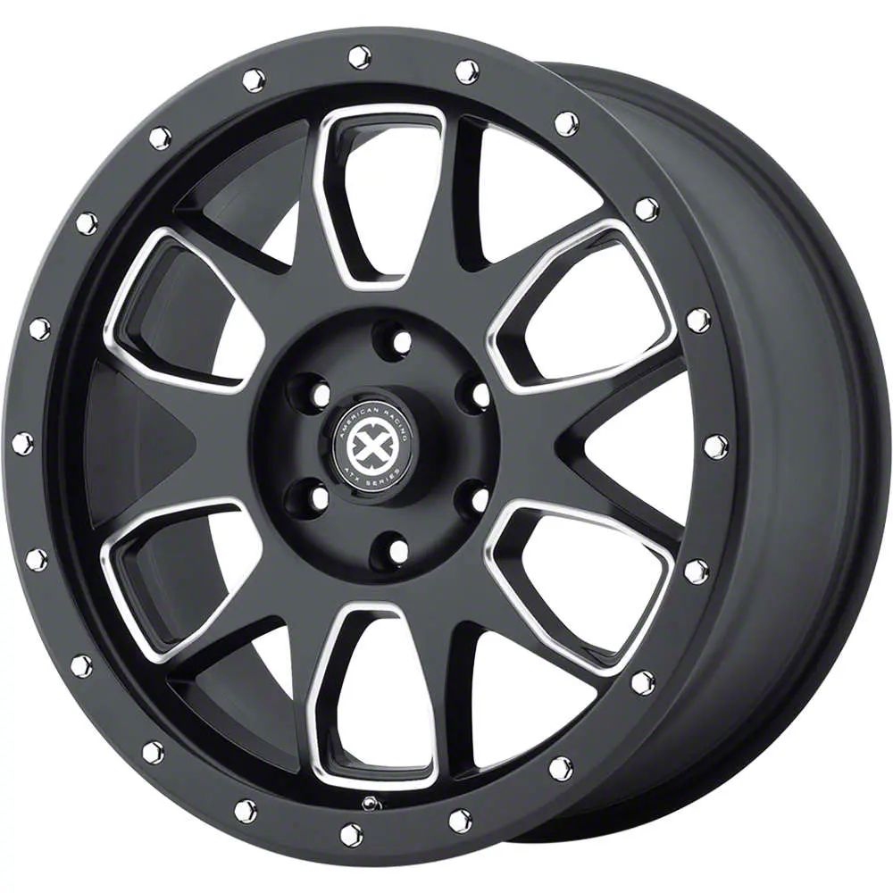 ATX Series Silverado 1500 AX196 Satin Black with Milled Accents 6-Lug ...