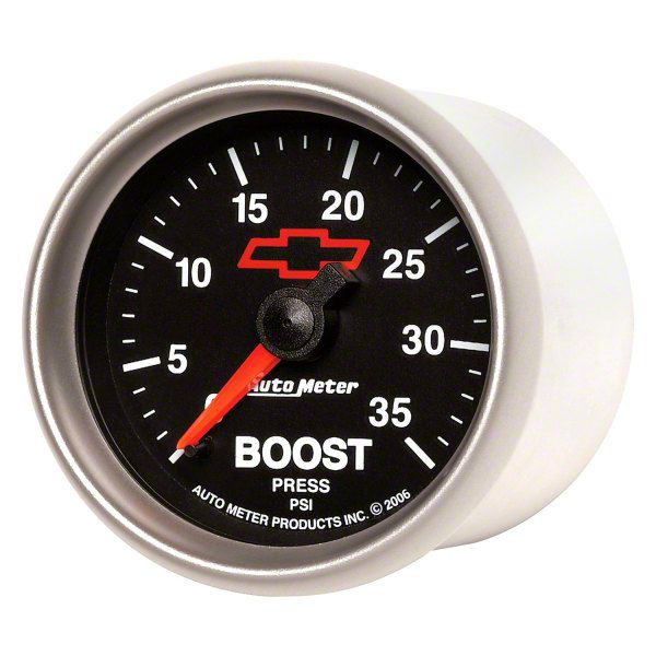 Auto Meter Colorado Chevy Black Series 2-1/16-Inch Boost Gauge; 0-35 ...