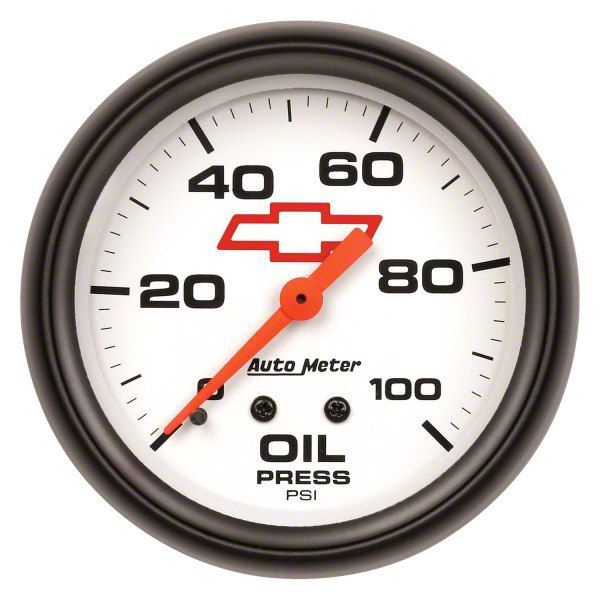 Auto Meter Silverado 1500 Chevy White Series 2-5/8-Inch Oil Pressure ...