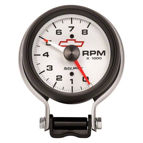 Auto Meter Tahoe Chevy White Series 3-3/4-Inch Pedestal Tachometer with ...