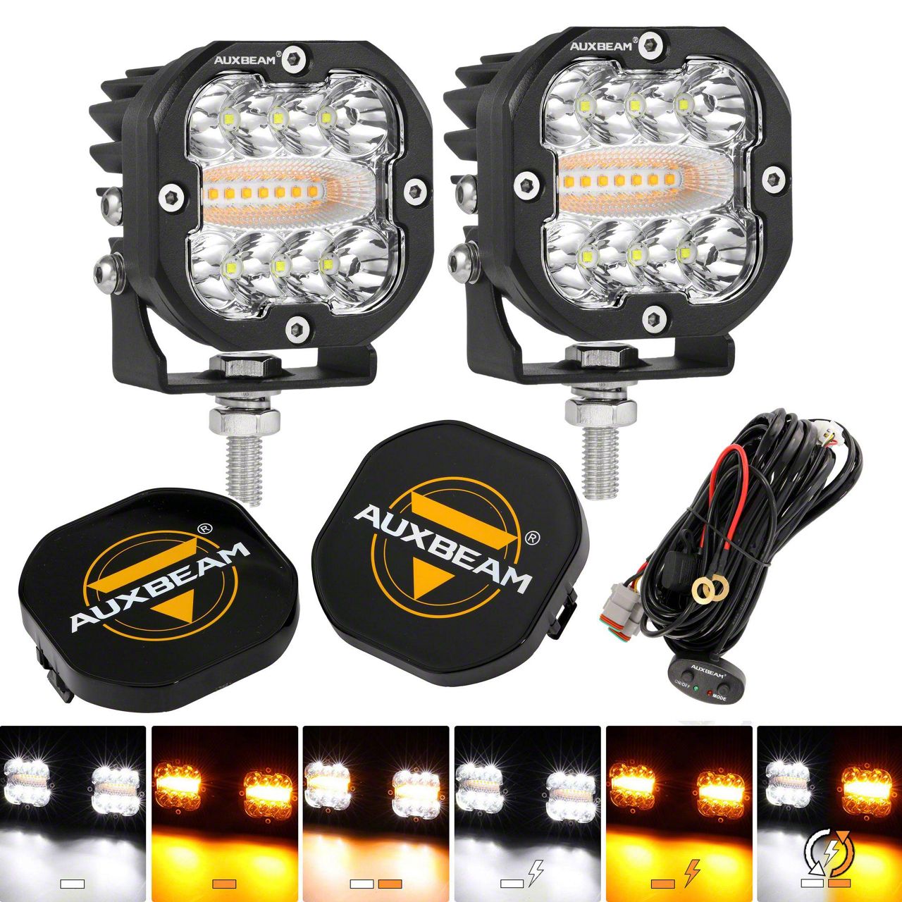 Auxbeam F-150 XP-ULTRA Series 3-Inch 6-Mode LED Driving Lights with ...