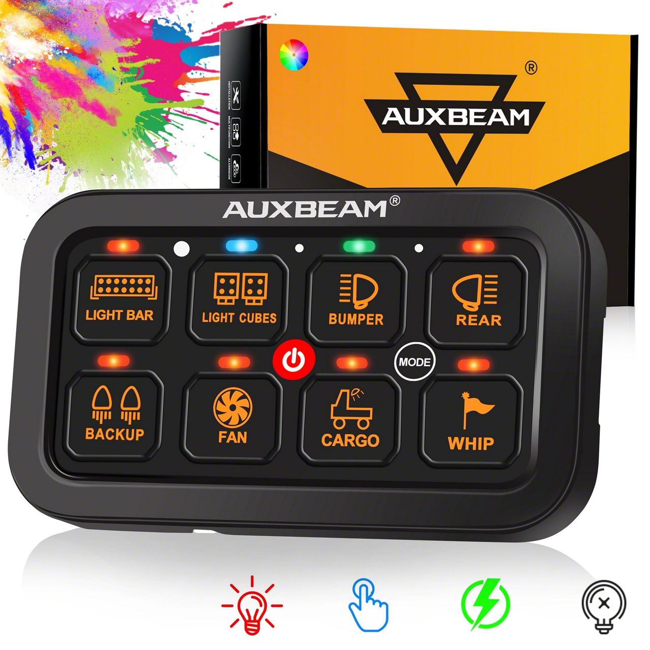 Auxbeam Ranger RA80 Series RGB 8-Gang Multifunction Switch Panel ...