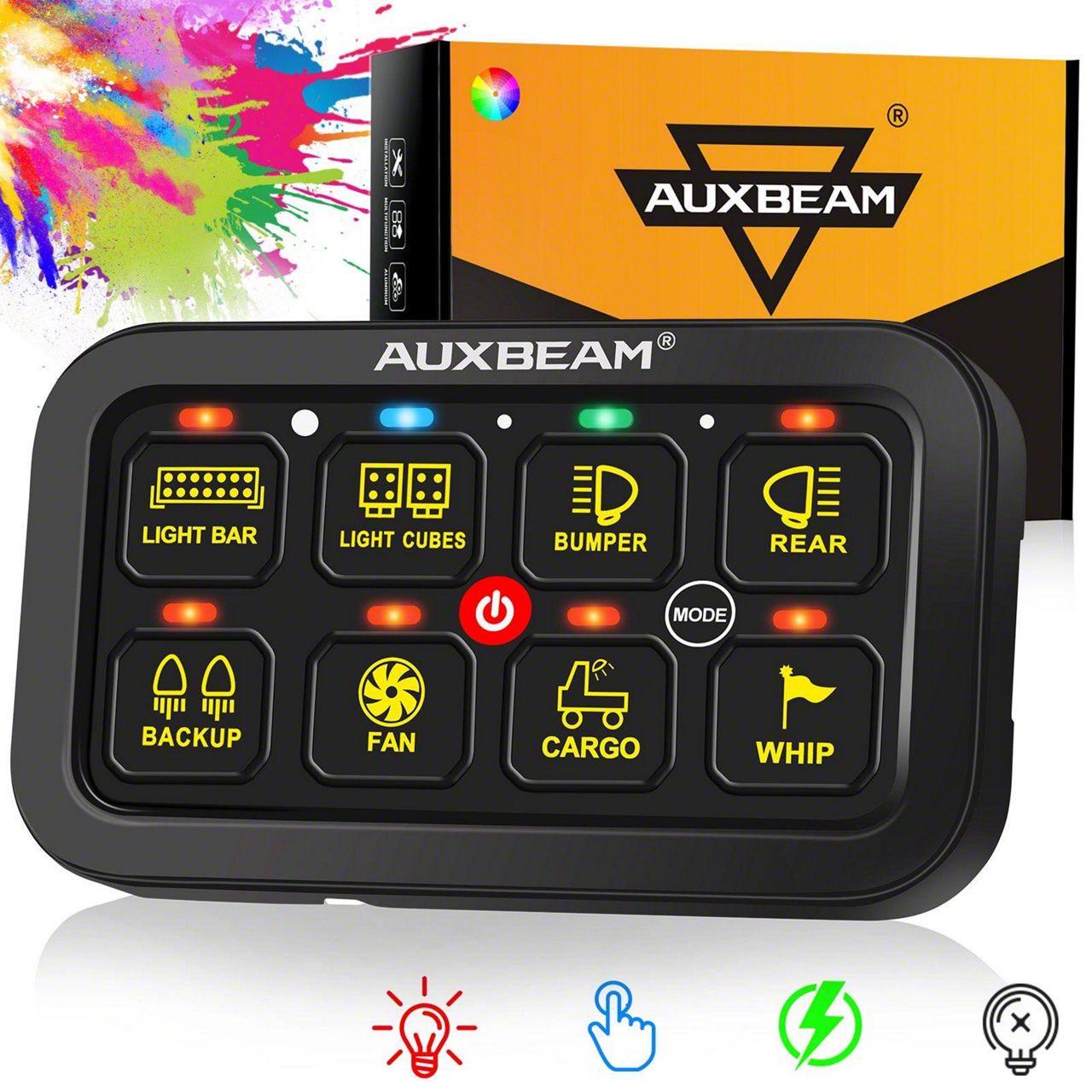 Auxbeam Ranger RB80 Series RGB 8-Gang Multifunction Switch Panel ...