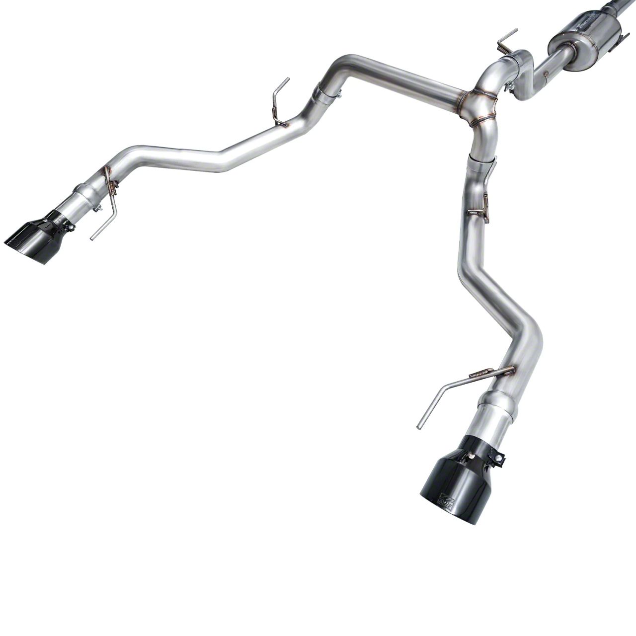 AWE F-150 0FG Non-Resonated Dual Exhaust System with Diamond Black Tips ...