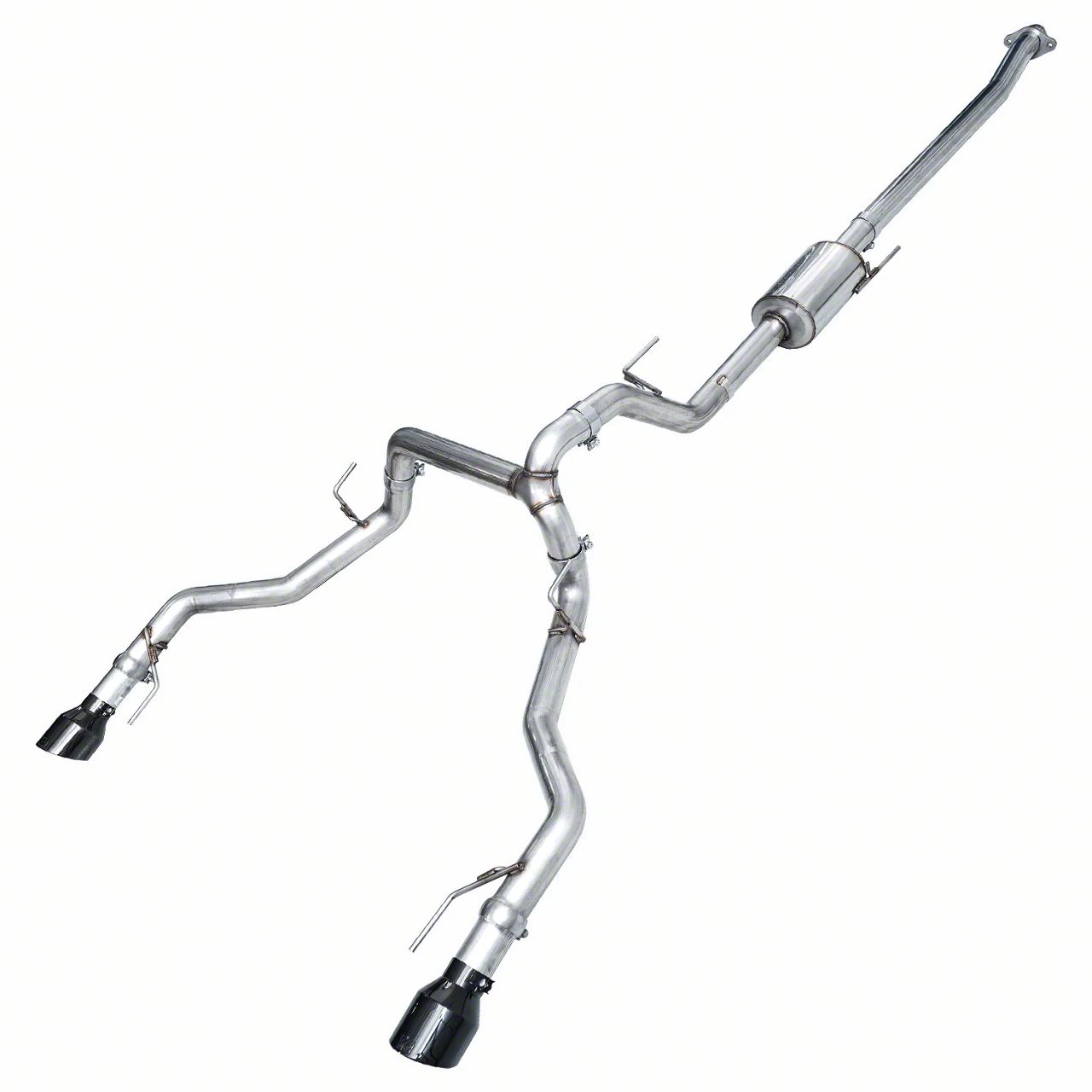 AWE F-150 0FG Non-Resonated Dual Exhaust System with Diamond Black Tips ...