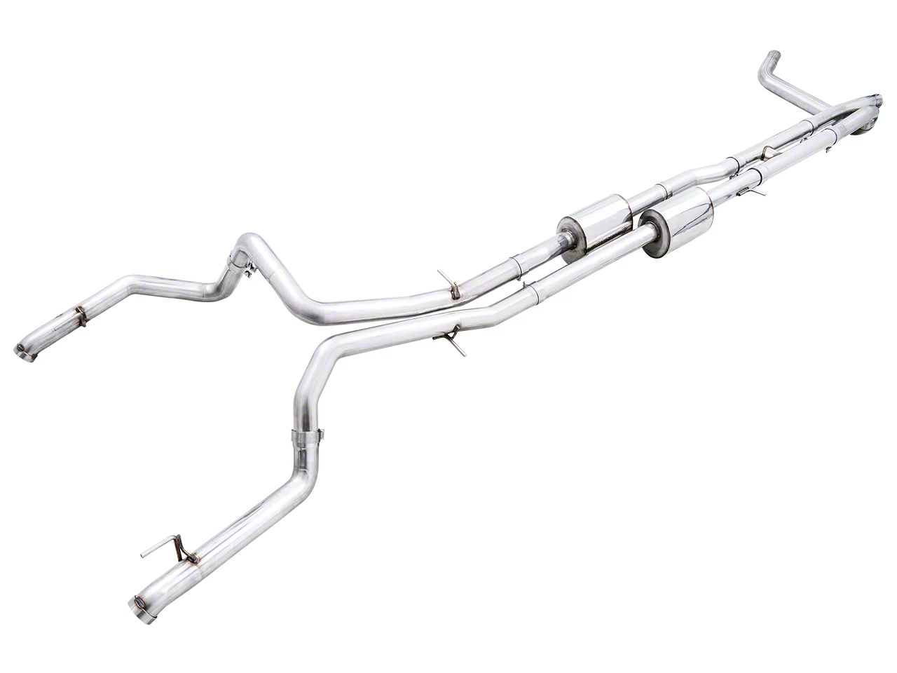 AWE Sierra 1500 0FG Dual Exhaust System with Bashguard; Rear Exit 3015 ...