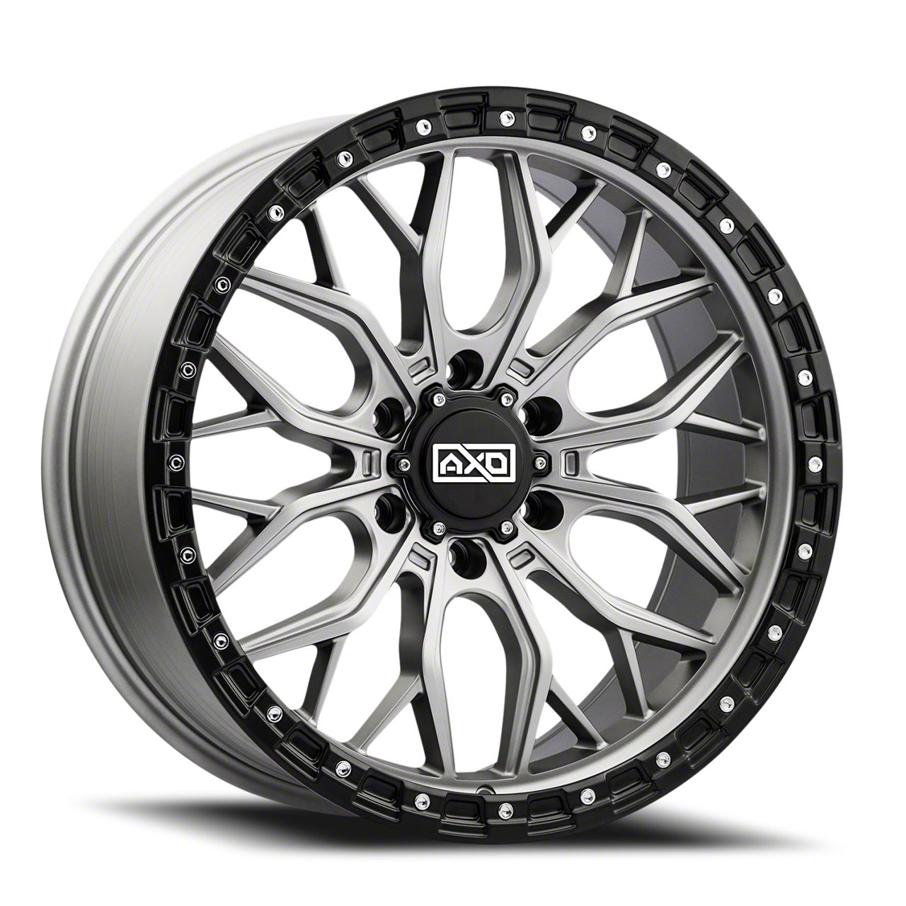 AXD Offroad Silverado 1500 AS1 Satin Titanium with Black Lip 6-Lug ...