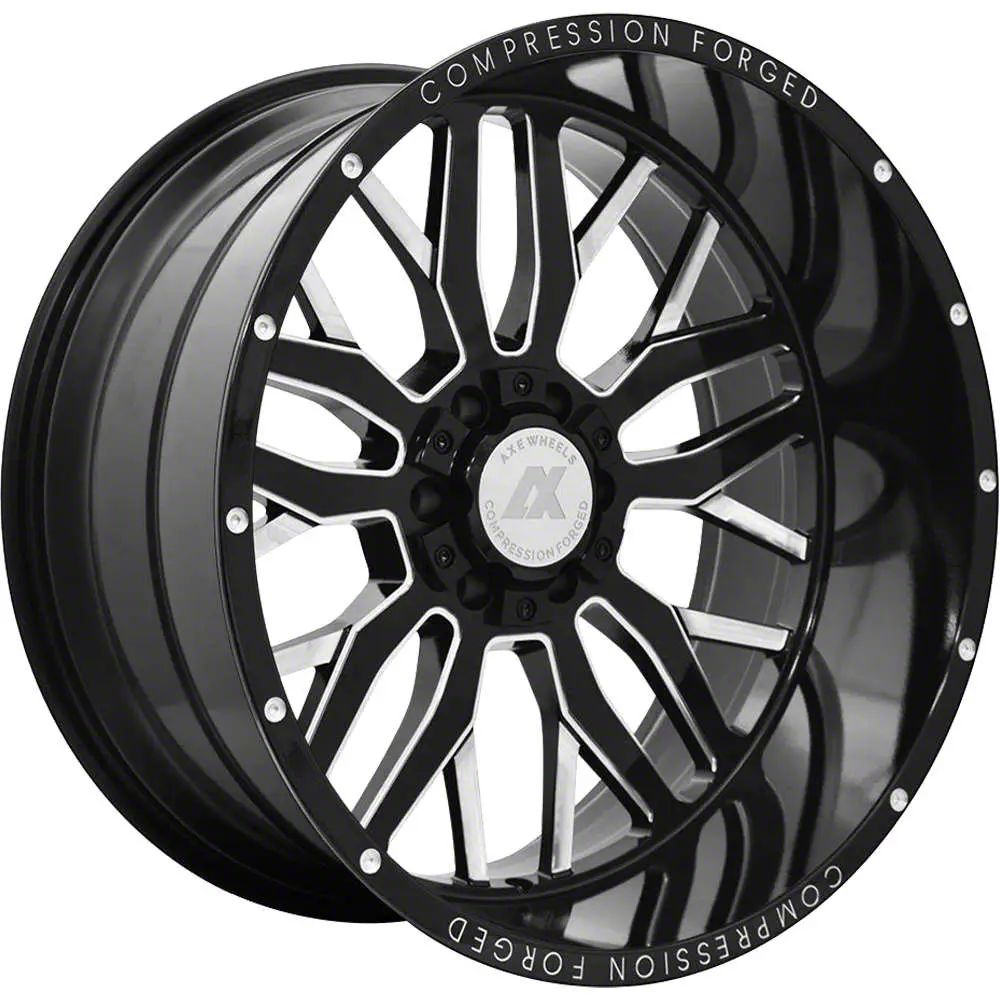 Axe Wheels Dakota AX1.0 Gloss Black Milled 5-Lug Wheel; 22x12; -44mm ...