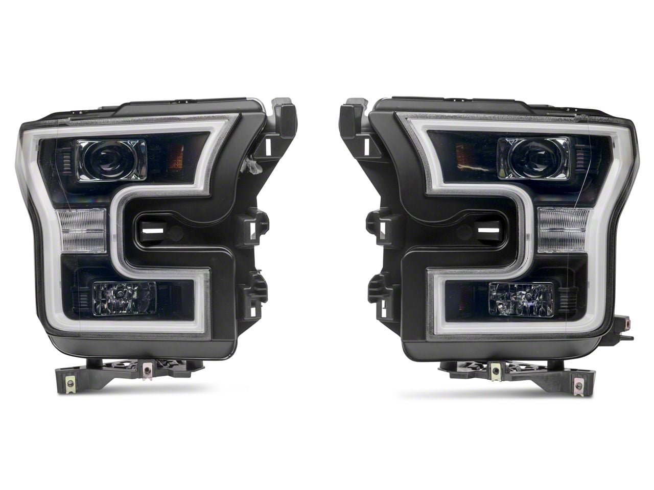 F-150 Projector Headlights with LED DRL; Black Housing; Clear Lens (15 ...