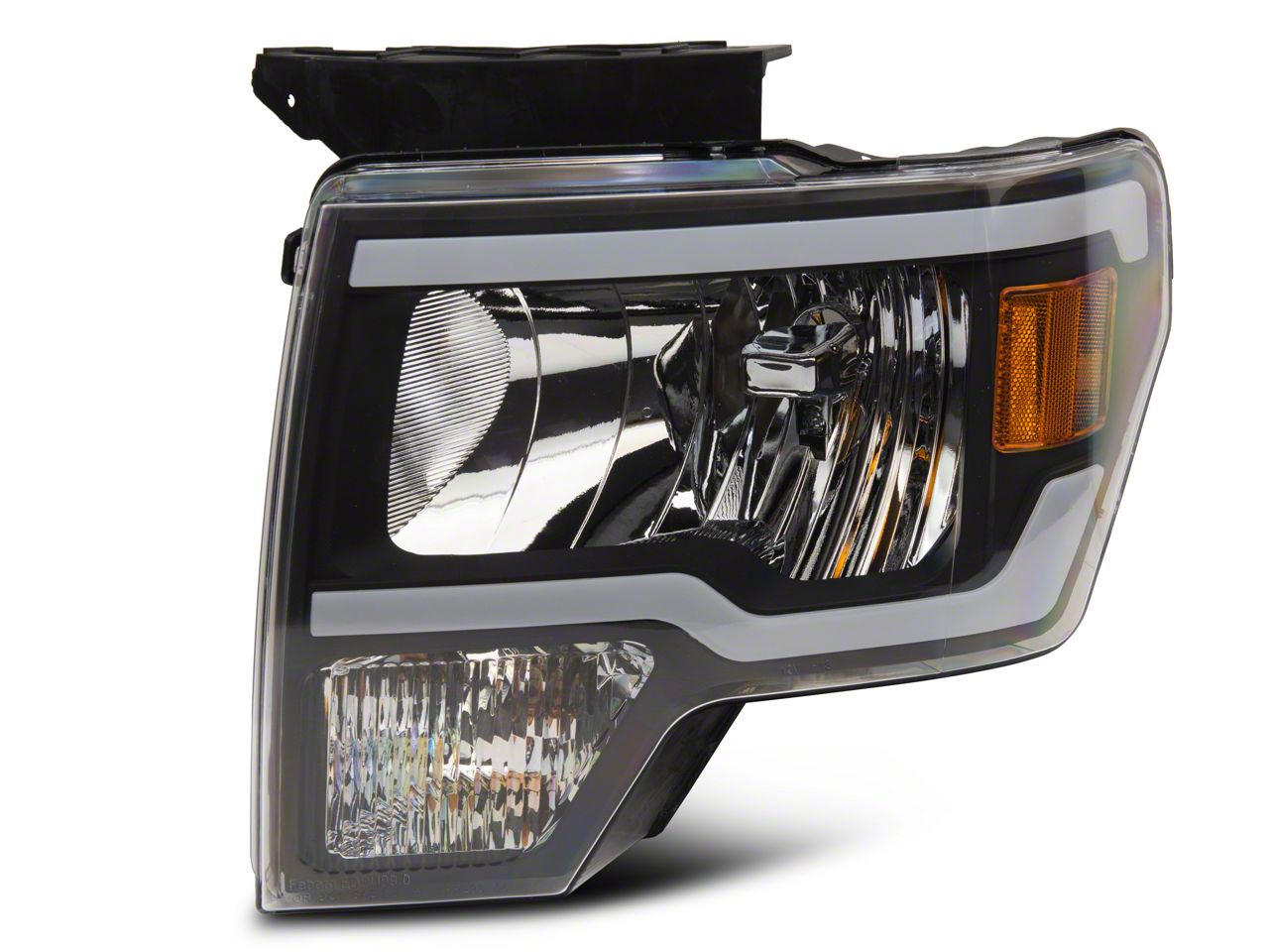 Raxiom F-150 Axial Series Headlights with Sequential LED Bar; Black ...