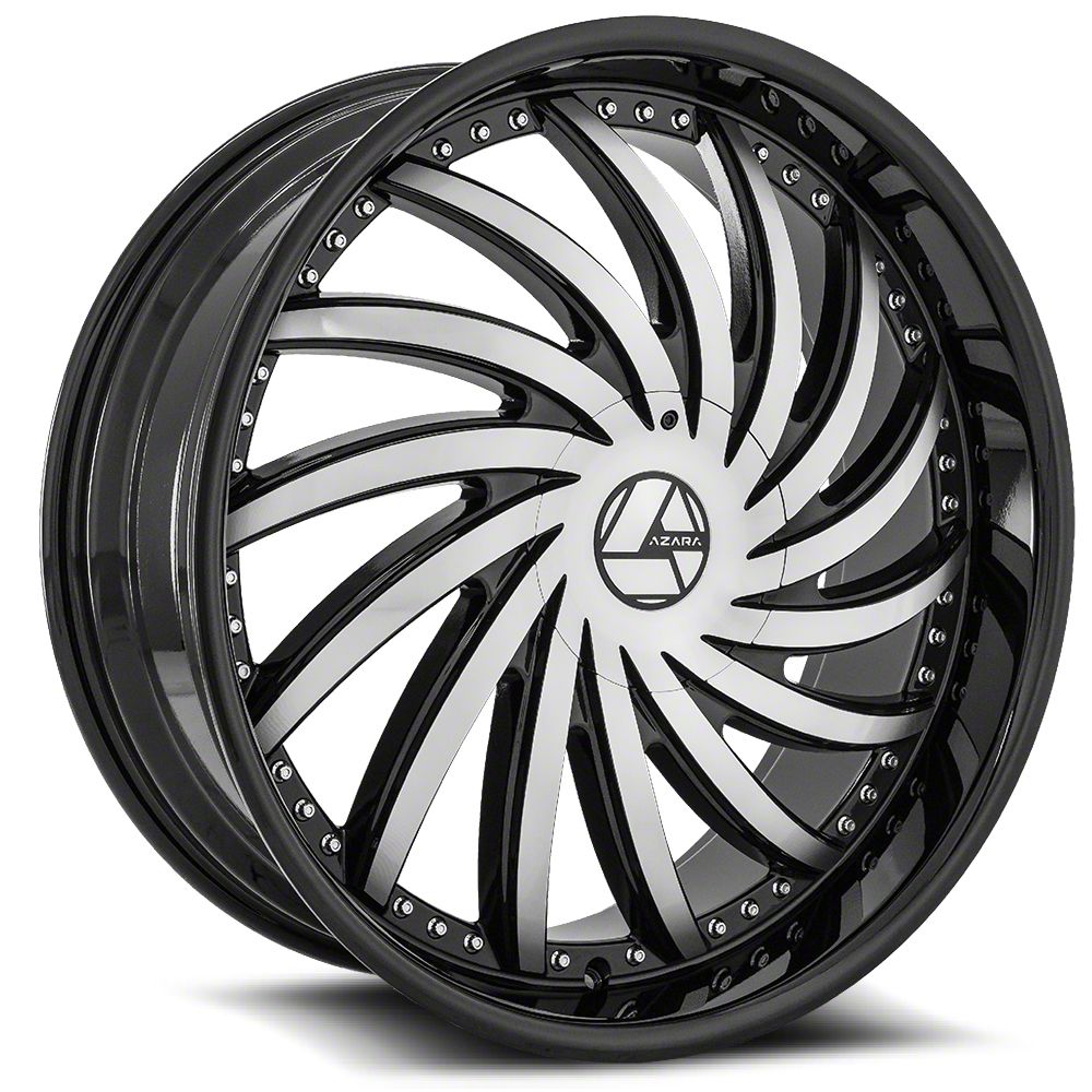 Azara Dakota AZA-508 Gloss Black and Machined 5-Lug Wheel; 22x8.5; 38mm ...