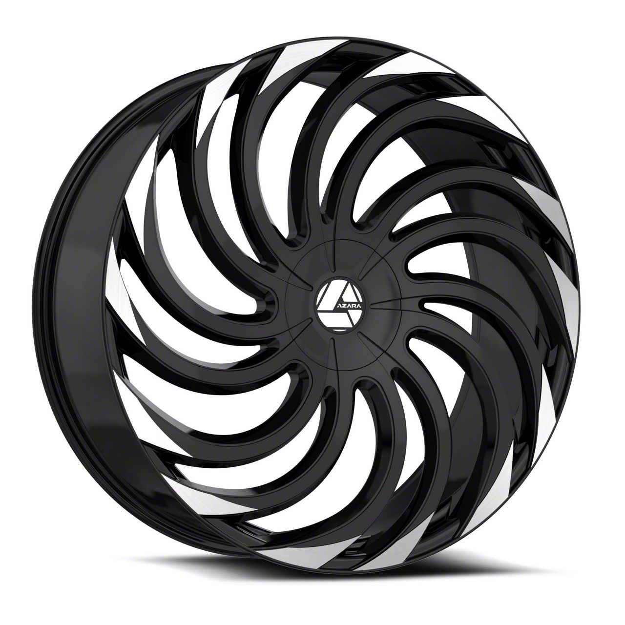 Azara Sierra 1500 AZA-534 Gloss Black and Machined 6-Lug Wheel; 28x9.5 ...