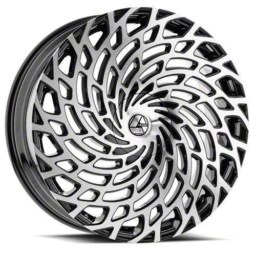 Azara Silverado 1500 AZA-523 Gloss Black and Machined 6-Lug Wheel; 22x9 ...
