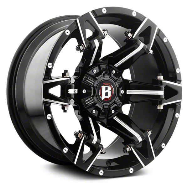 Ballistic Sierra 1500 Spartan Gloss Black Milled 6-Lug Wheel; 20x9; 0mm ...