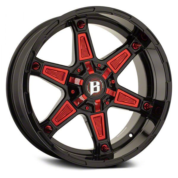 Ballistic Silverado 1500 Warrior Gloss Black with Red Accessories 6-Lug ...