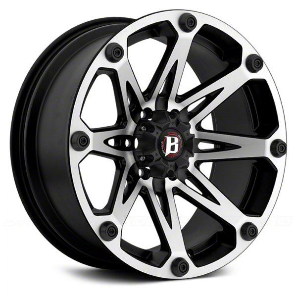 Ballistic Dakota Jester Flat Black Machined 5-Lug Wheel; 17x9; 12mm ...