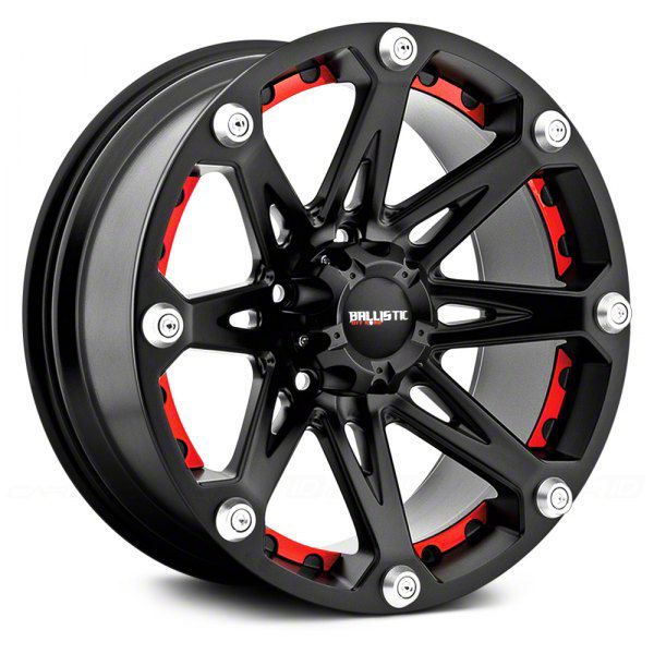 Ballistic Dakota Jester Flat Black 5-Lug Wheel; 20x9; -12mm Offset ...