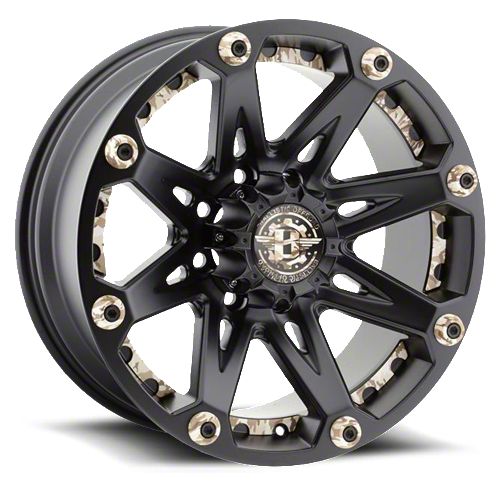 Ballistic RAM 1500 Jester Flat Black with Camouflage Accents 8-Lug ...
