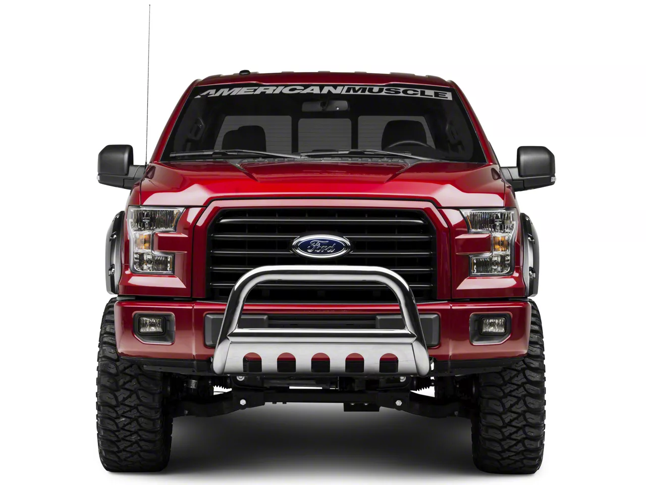 Barricade F-150 3-Inch Bull Bar with Skid Plate; Stainless Steel ...