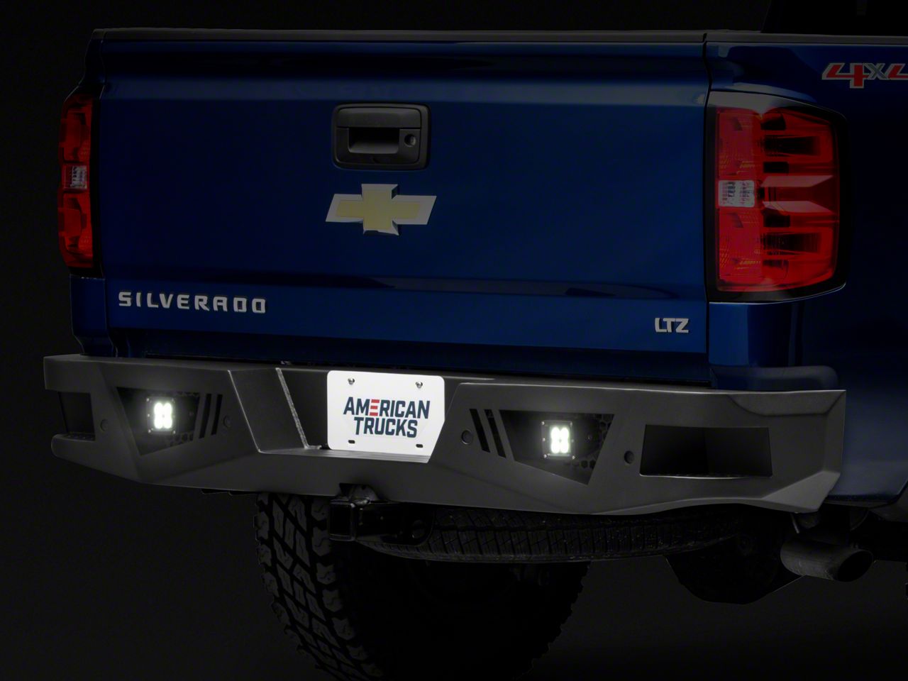 Barricade Silverado 1500 Extreme HD Rear Bumper with LED Flood Lights ...