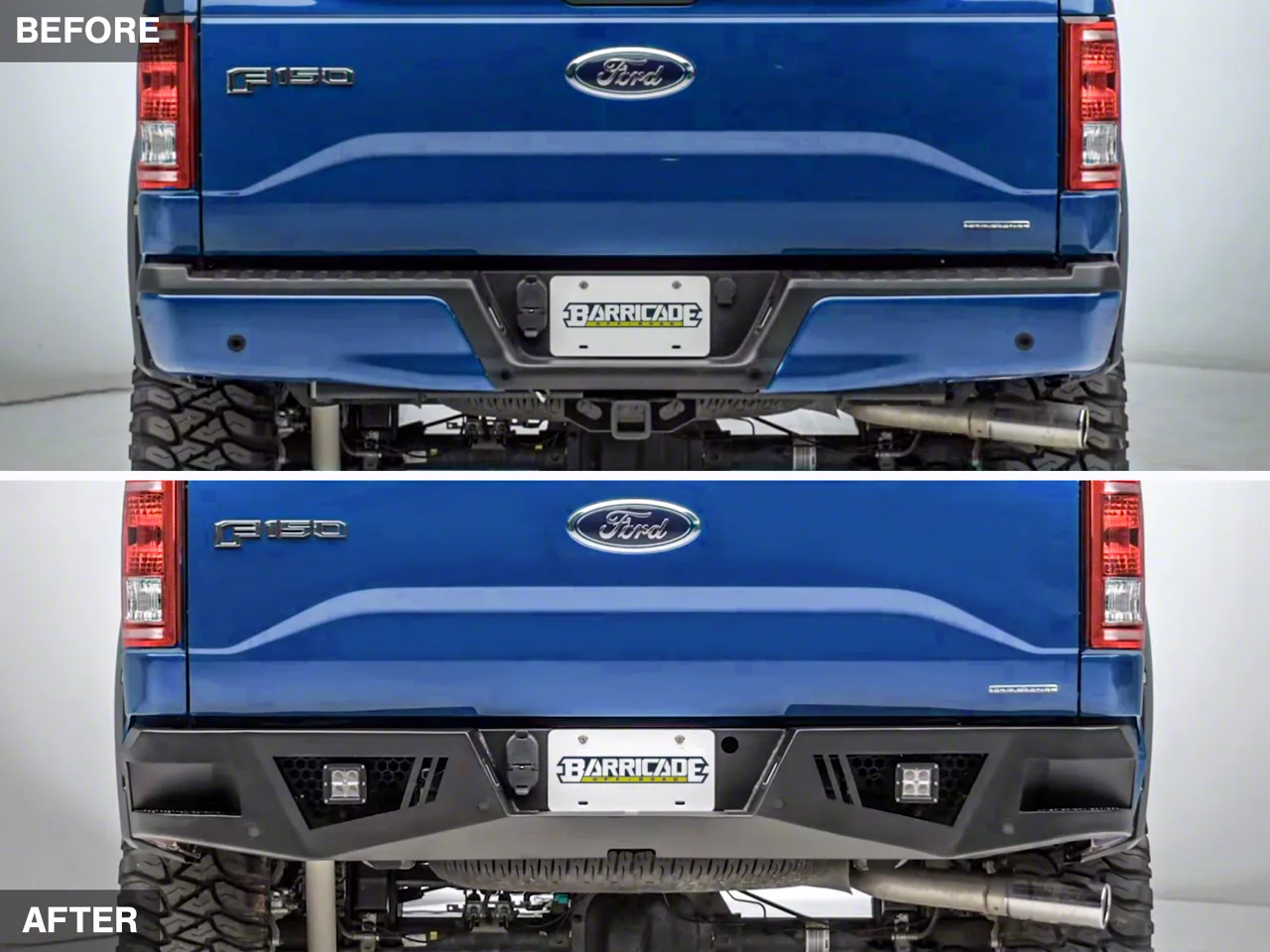 Barricade F-150 Extreme HD Rear Bumper with LED Fog Lights for ...