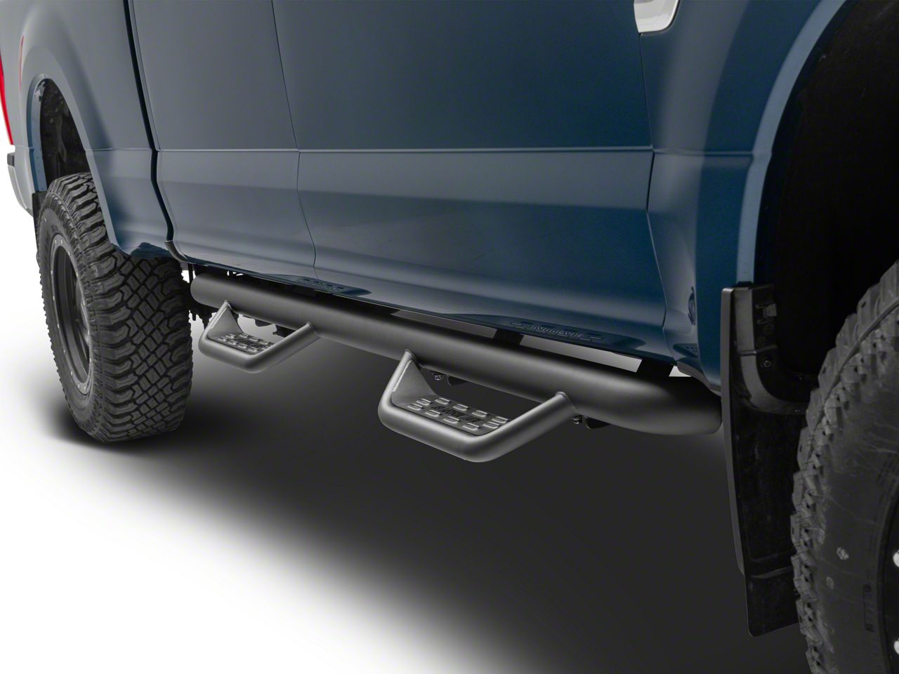 Barricade F-250 Super Duty Tubular Drop Steps; Fine Textured Black ...