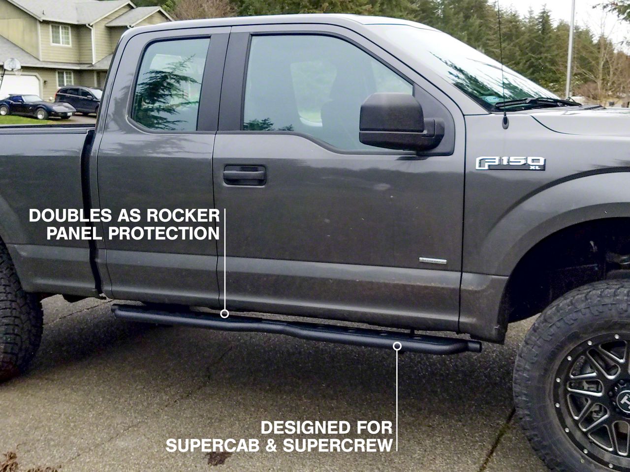 Barricade F-150 HD Rocker Steps; Textured Black T530219 (15-25 F-150 ...