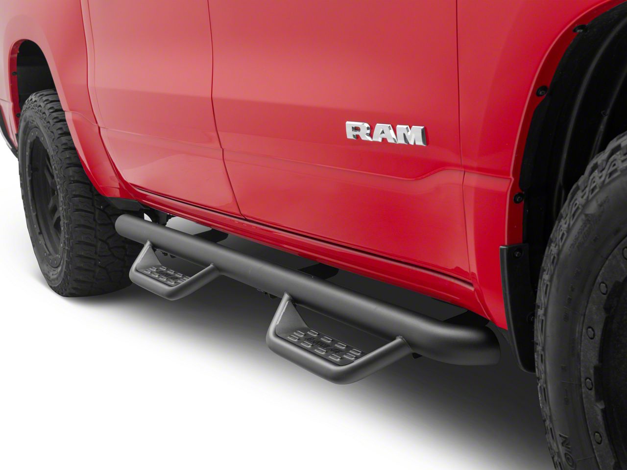 Barricade RAM 1500 Tubular Drop Steps; Fine Textured Black Finish ...