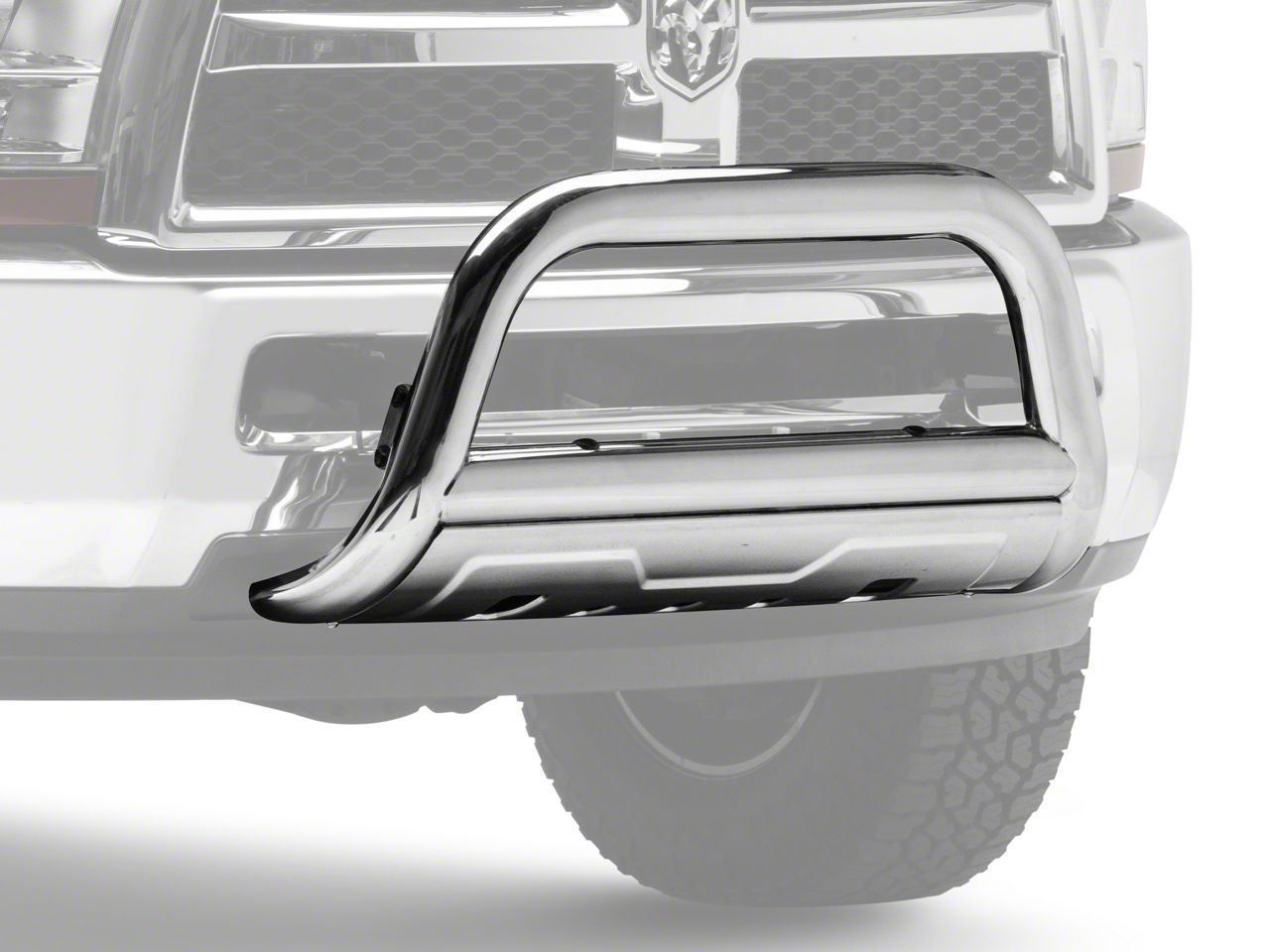 Barricade RAM 3500 3.50-Inch Oval Bull Bar with Skid Plate; Stainless ...