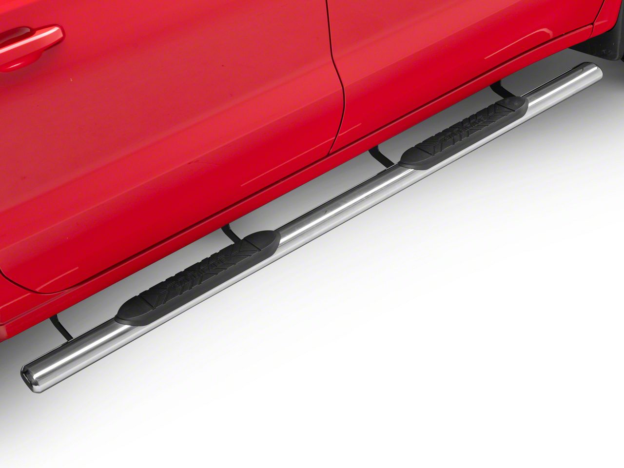 Barricade Silverado 1500 E-Series Oval Straight Side Step Bars; Stainless Steel S165562 (19-26 ...