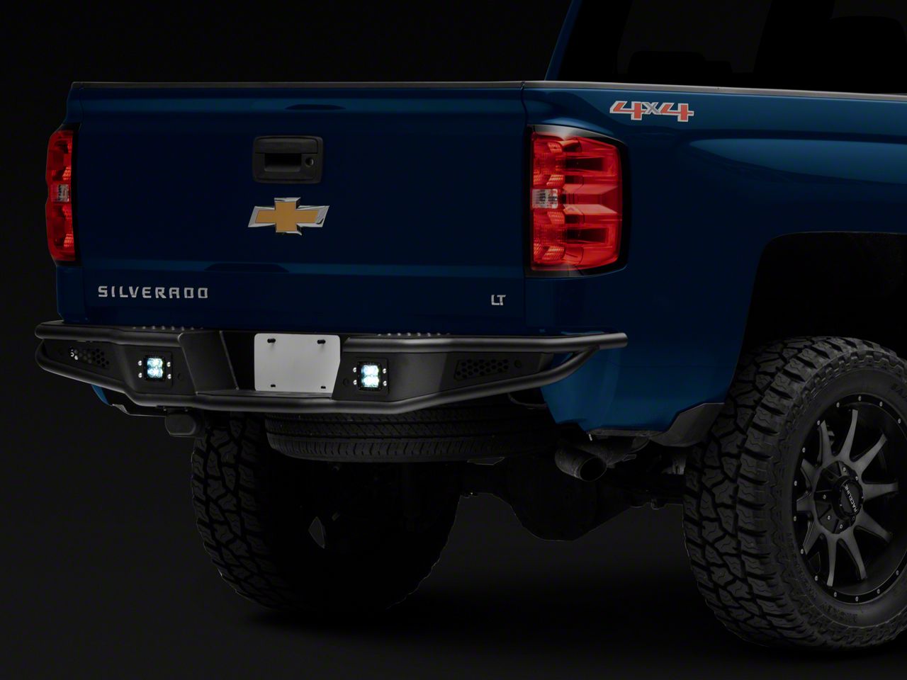 Barricade Silverado 1500 Pre-Runner Rear Bumper with LED Fog Lights ...