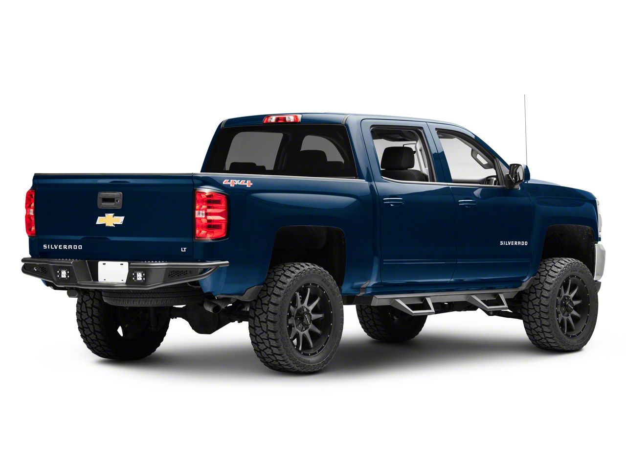 Barricade Silverado 1500 Pre-Runner Rear Bumper with LED Fog Lights ...