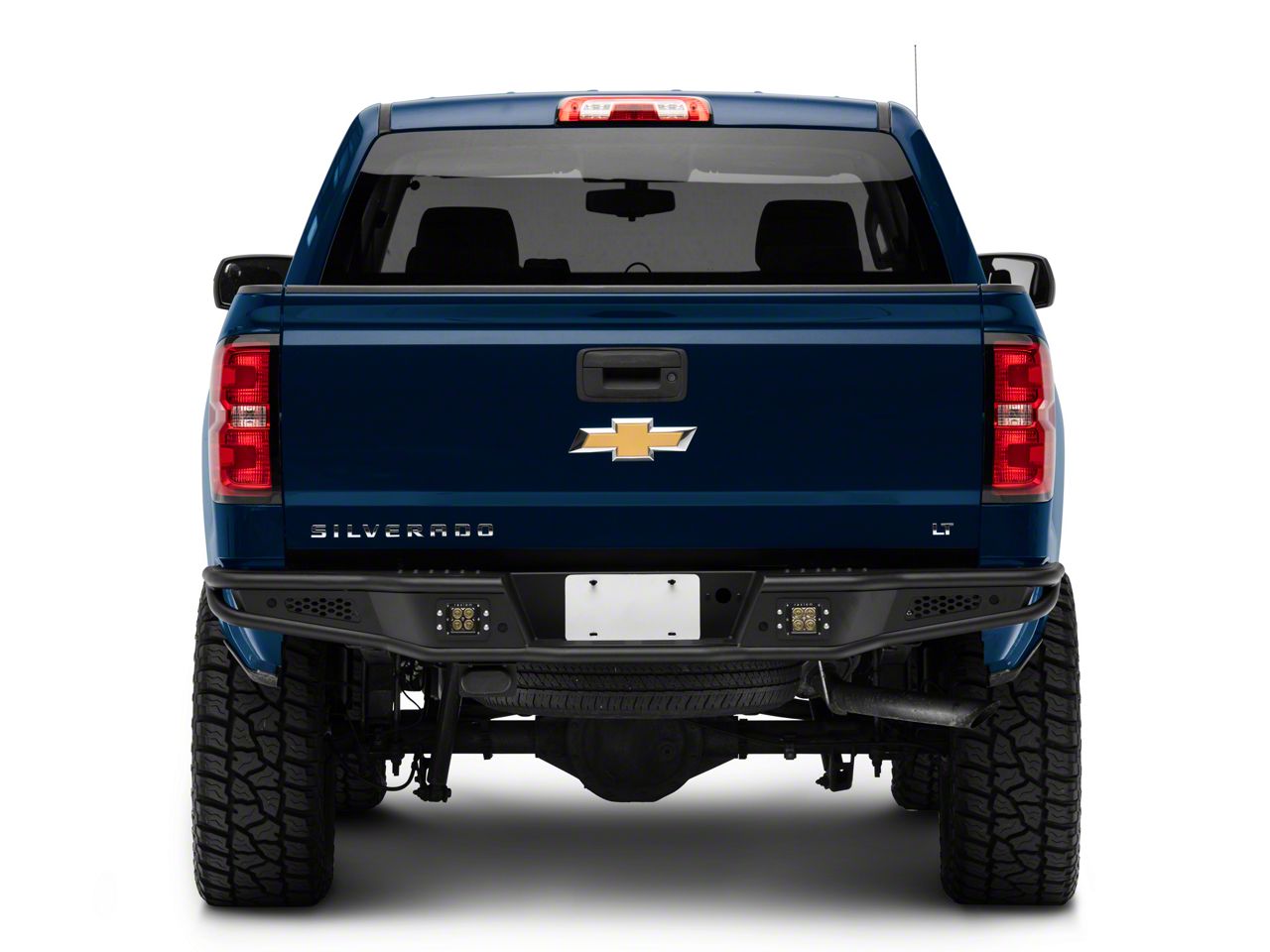 Barricade Silverado 1500 Pre-Runner Rear Bumper with LED Fog Lights ...