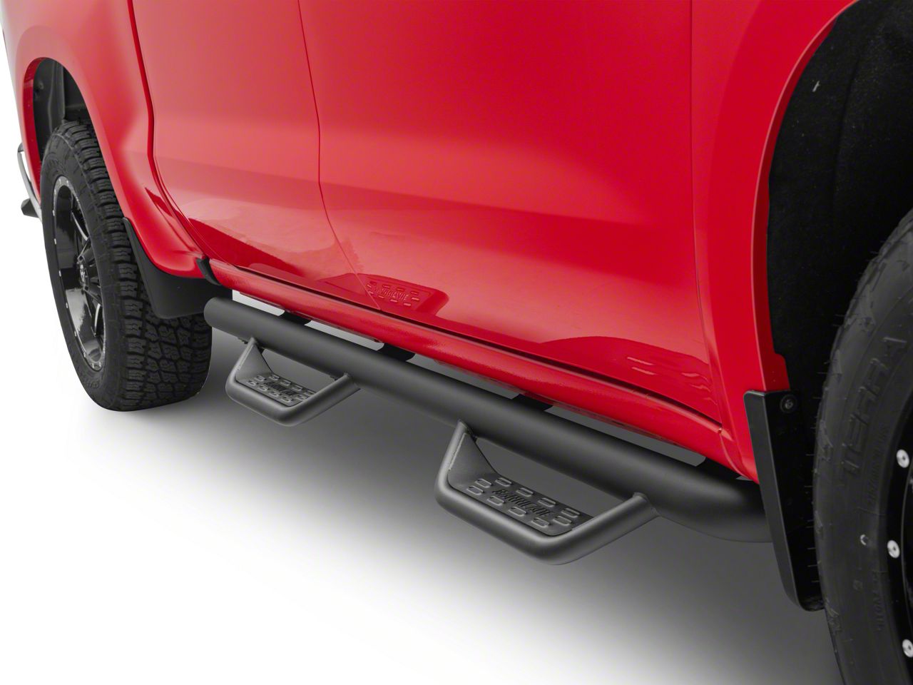 Barricade Silverado 1500 Tubular Drop Steps; Fine Textured Black Finish ...