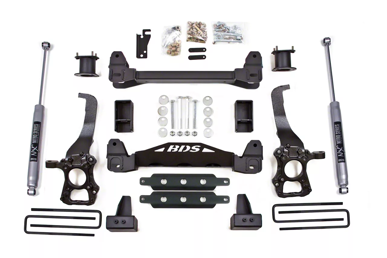 BDS F-150 4-Inch Suspension Lift Kit with 4-Inch Rear Lift Blocks and ...