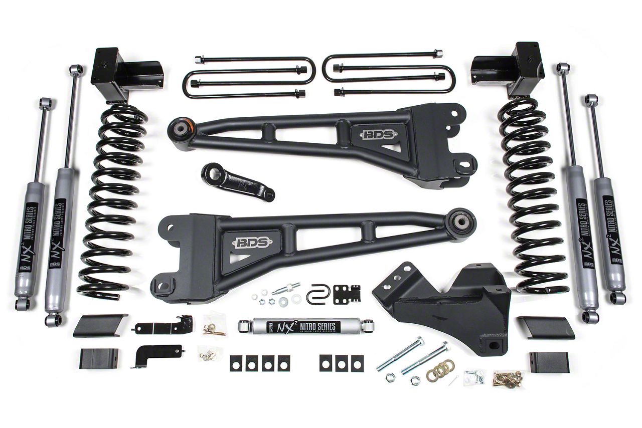 BDS F-250 Super Duty 4-Inch Radius Arm Suspension Lift Kit with 5-Inch ...