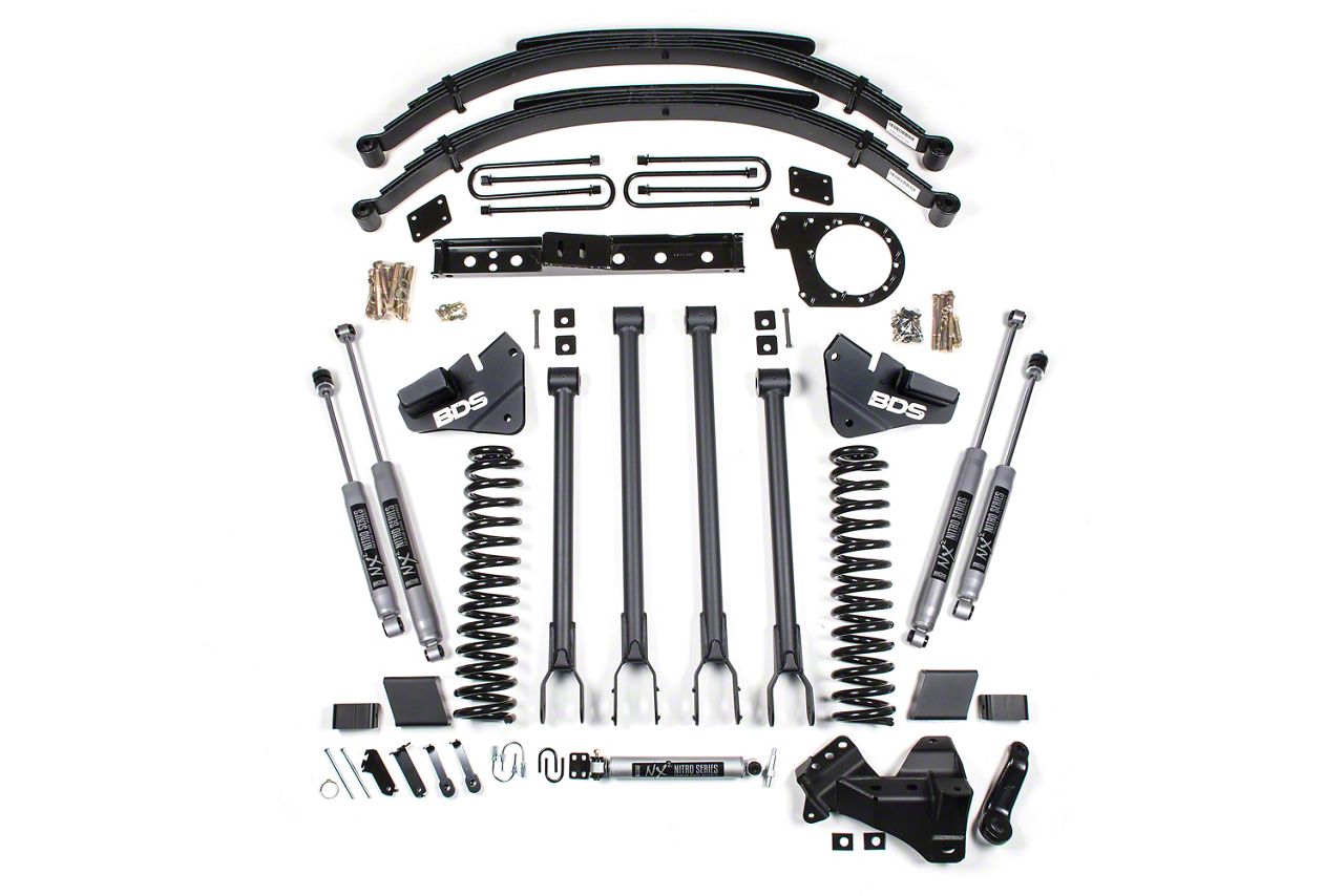 BDS F-250 Super Duty 6-Inch 4-Link Suspension Lift Kit with Reaf Leaf ...
