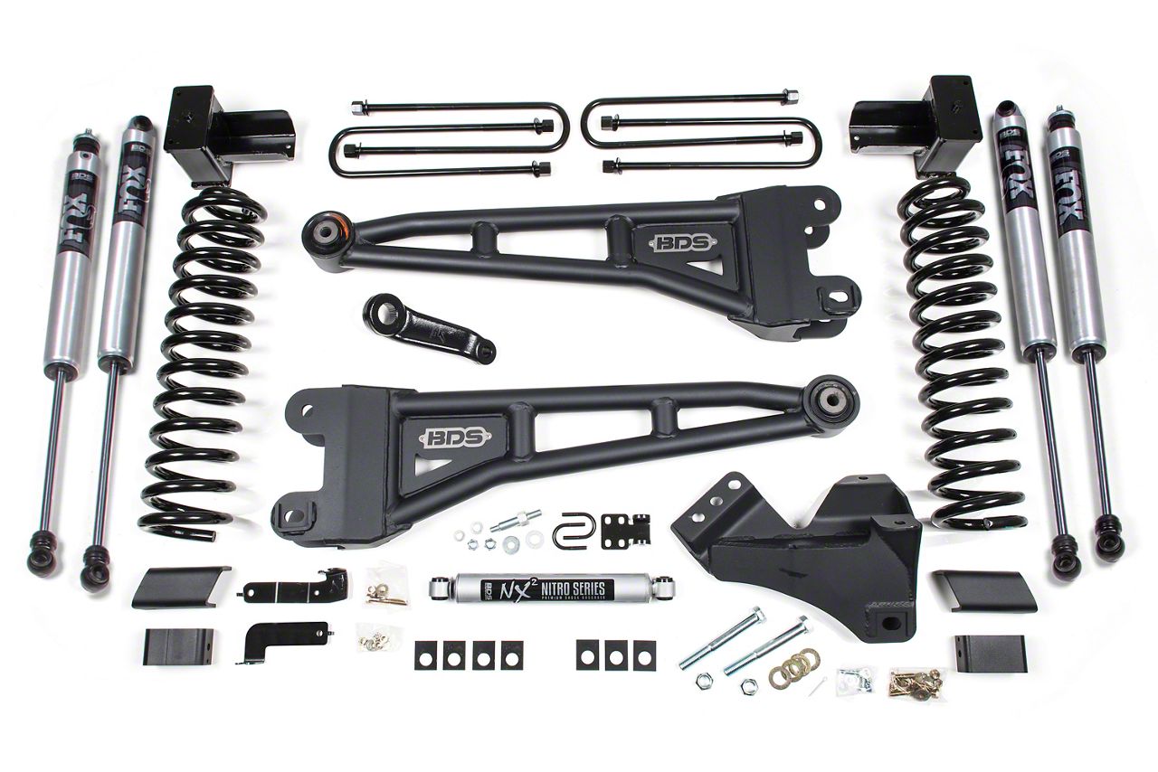 BDS F-350 Super Duty 4-Inch Radius Arm Suspension Lift Kit with FOX 2.0 ...