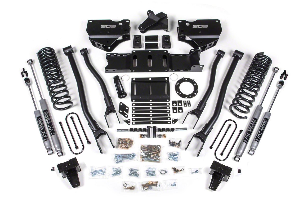 BDS RAM 3500 6-Inch 4-Link Suspension Lift Kit with Rear Lift Blocks ...