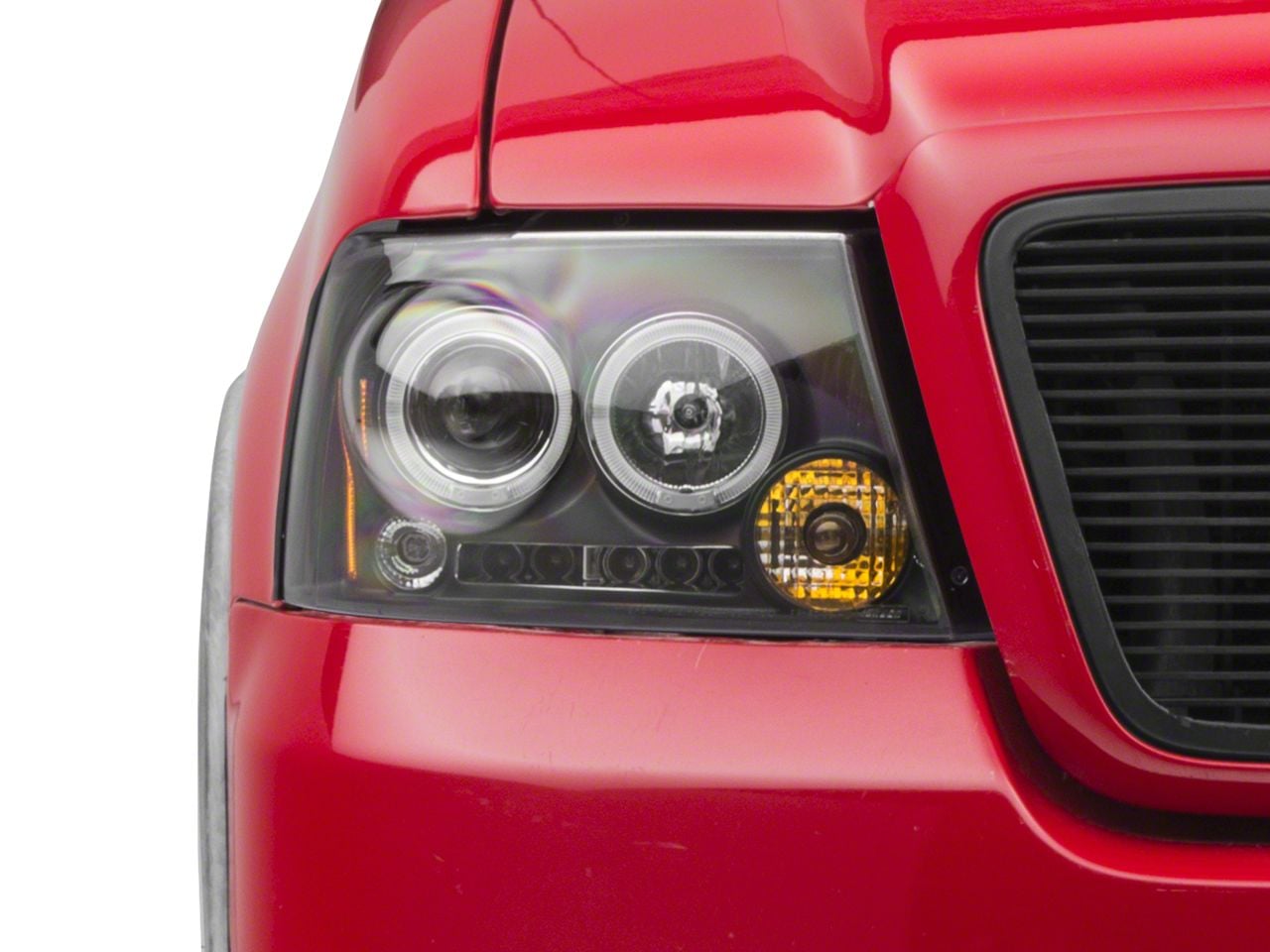 F-150 LED Halo Projector Headlights; Matte Black Housing; Clear Lens ...