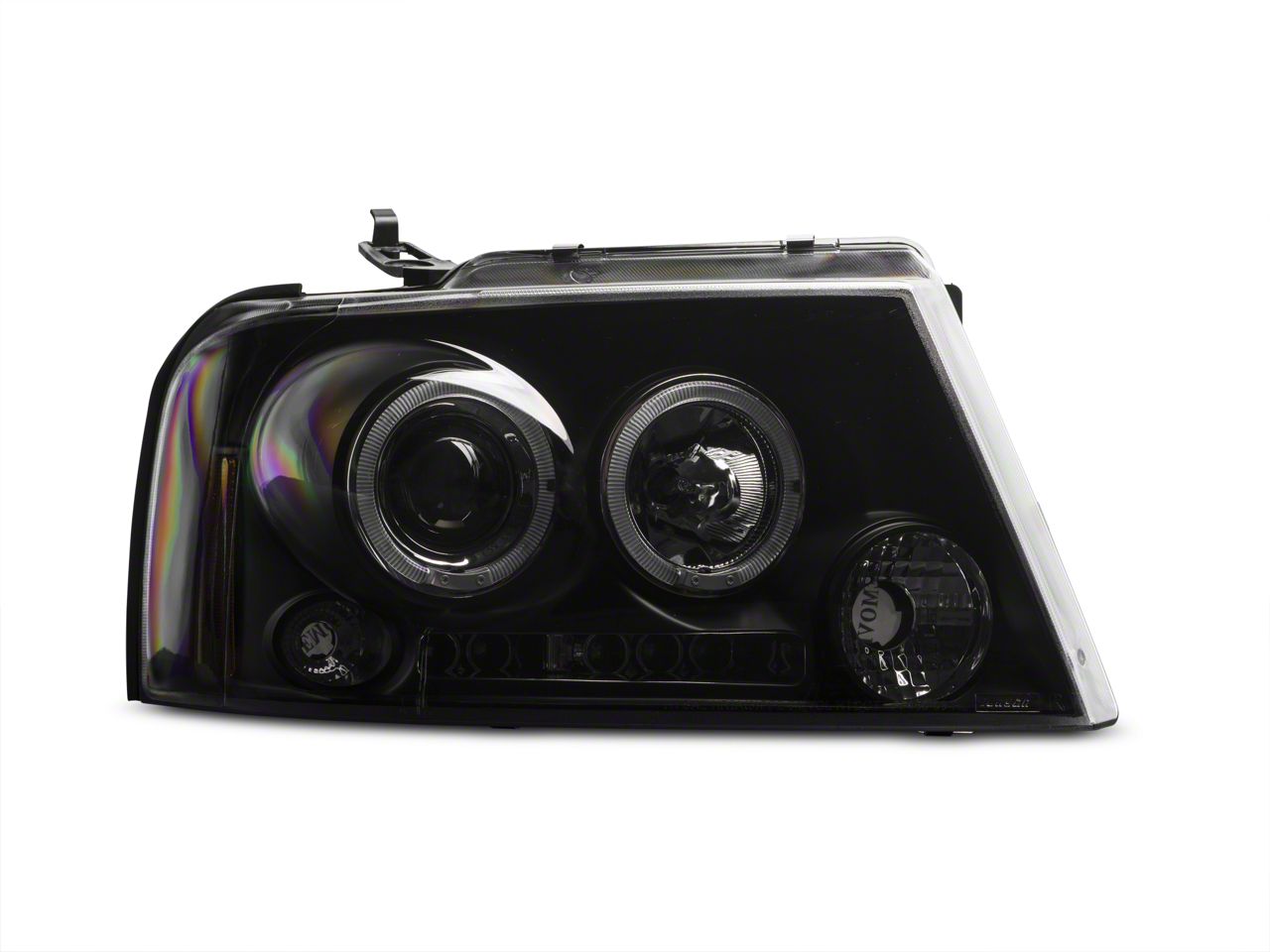 F-150 LED Halo Projector Headlights; Matte Black Housing; Clear Lens ...