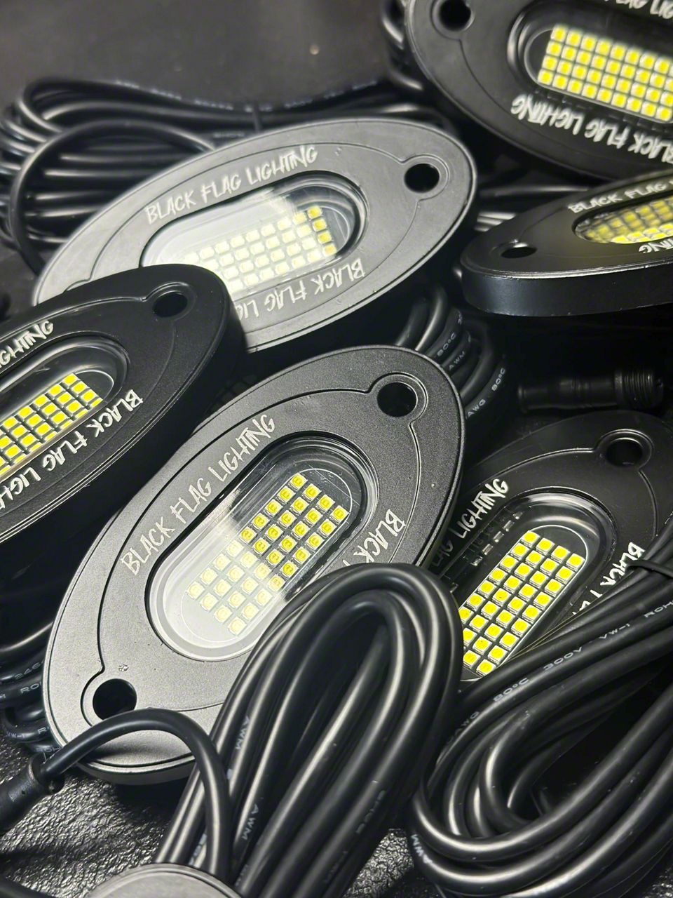 Black Flag Lighting F-250 Super Duty 36 LED Chip Pure White Rock Lights ...