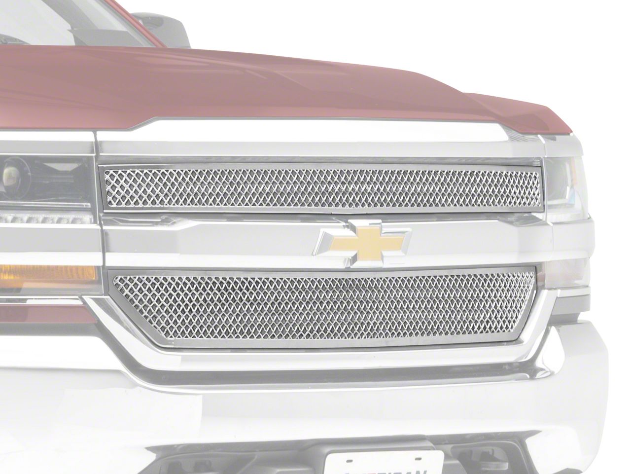 Silverado 1500 Mesh Upper Overlay Grille; Chrome (16-18 Silverado 1500 ...
