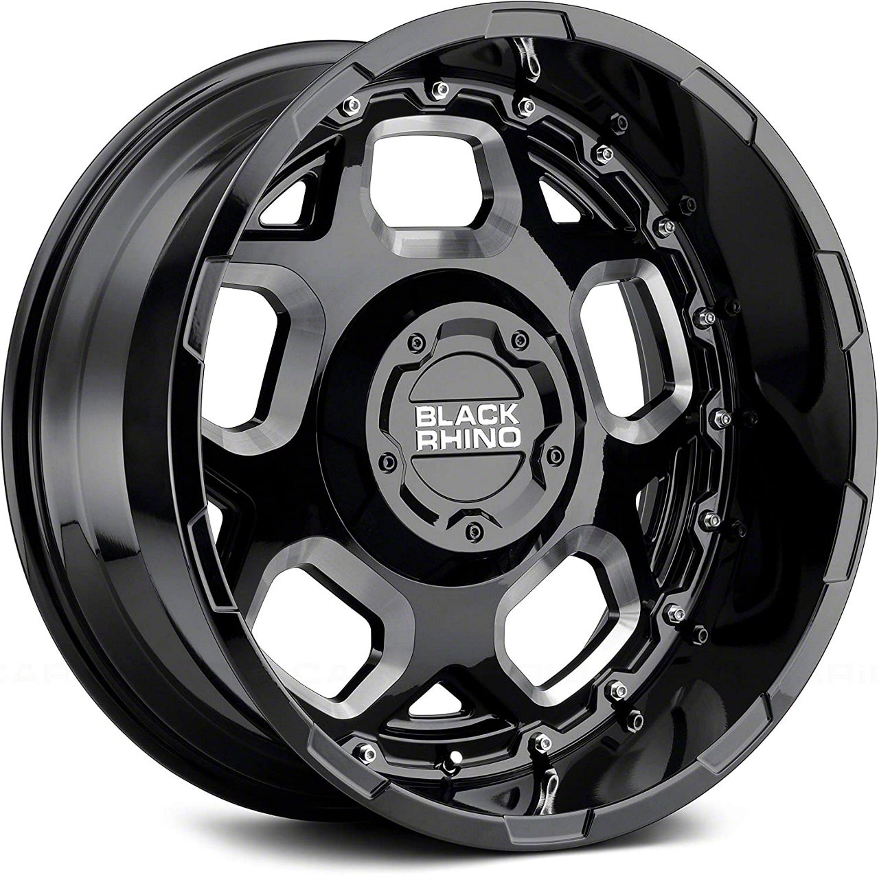 Black Rhino RAM 2500 Gusset Gloss Black Milled 8-Lug Wheel; 20x9.5; 6mm ...