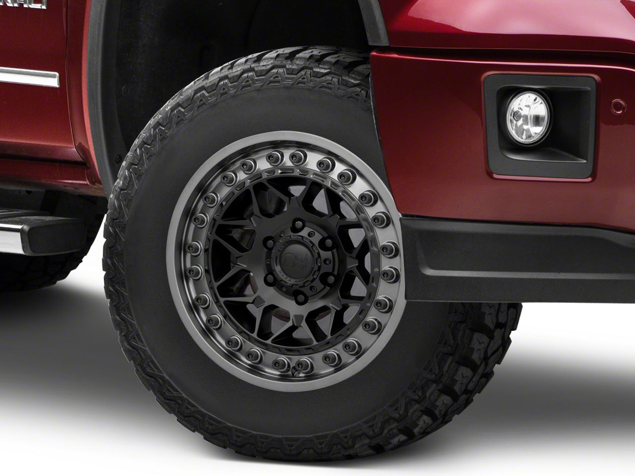 Black Rhino Sierra 1500 Alpha Matte Black with Gunmetal Lip 6-Lug Wheel ...