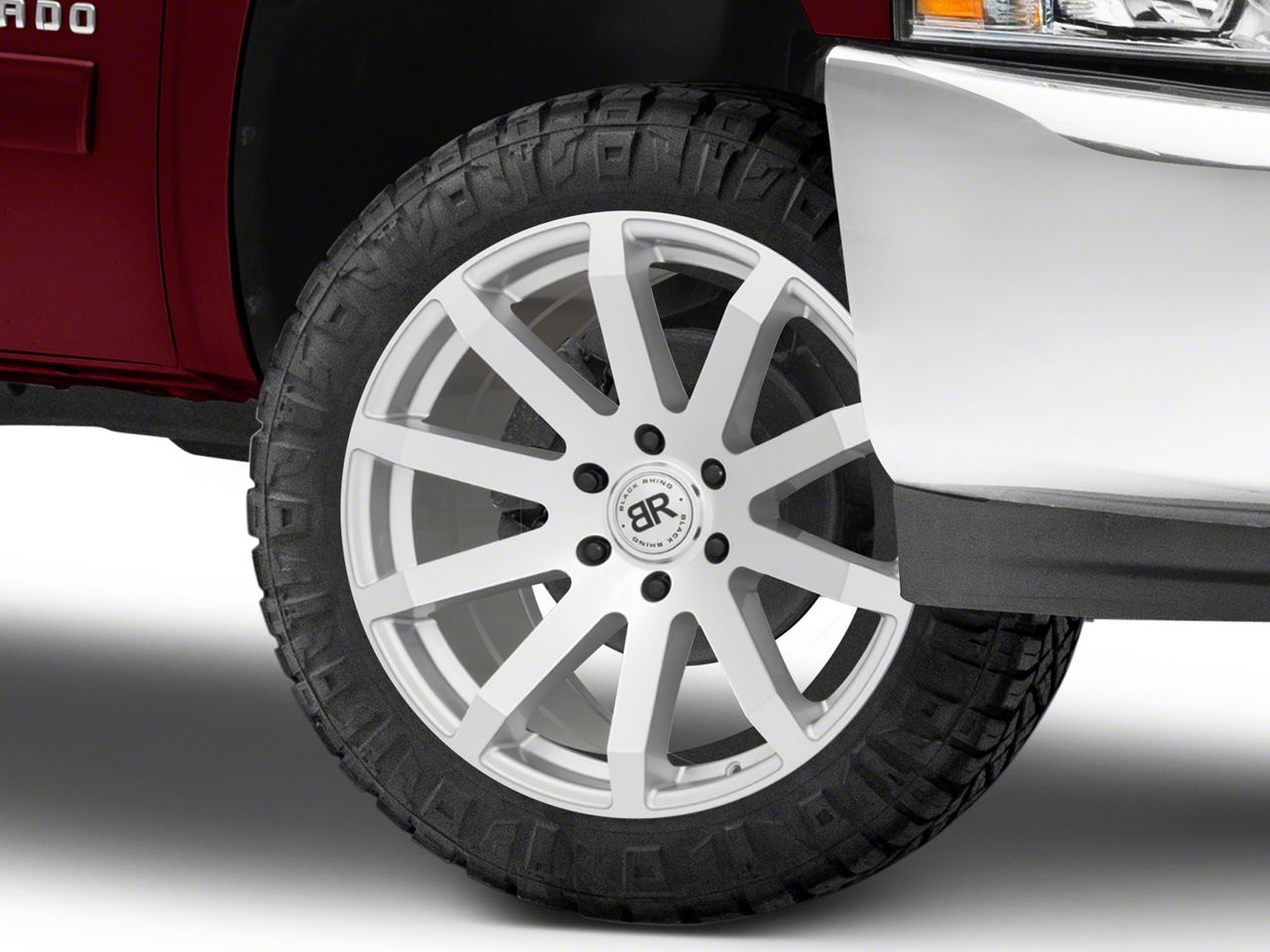 Black Rhino Silverado Traverse Silver 6-Lug Wheel - 24x10; 25mm Offset ...