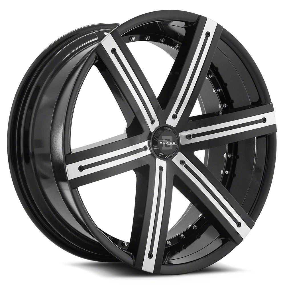 Blade Luxury Tahoe RT-454 Sargon Gloss Black and Machined 6-Lug Wheel ...