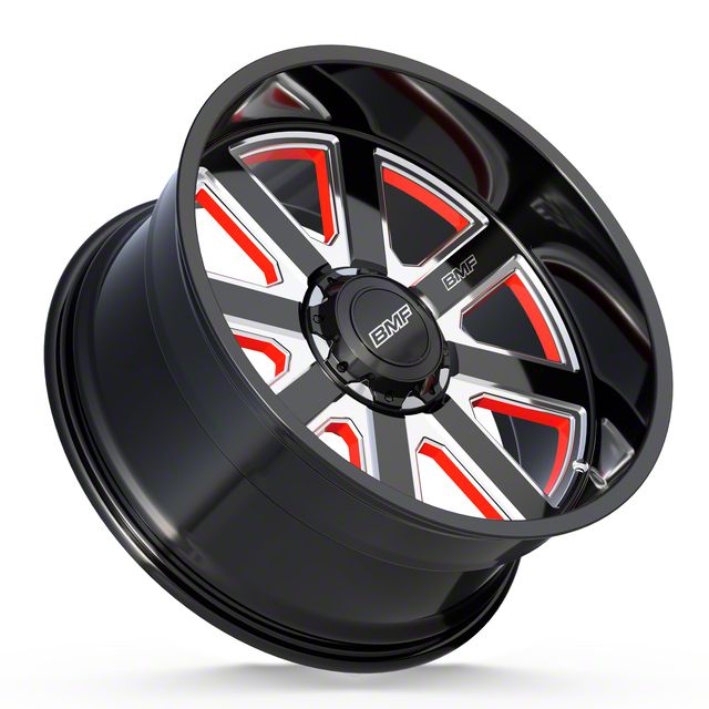 BMF Wheels F-250 Super Duty Hustle R Gloss Black Milled with Red ...
