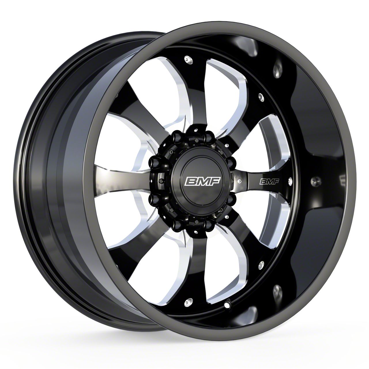 BMF Wheels Silverado 2500 Payback Gloss Black Milled 8-Lug Wheel; 20x10 ...